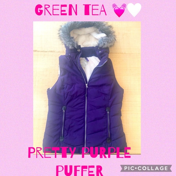 GreenTea | Jackets & Coats | Green Tea Purple Puffer Jacket So Snuggly ...